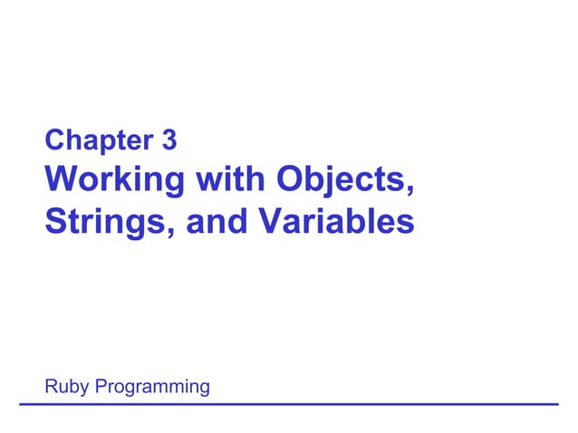 Strings Objects Variables | PPT