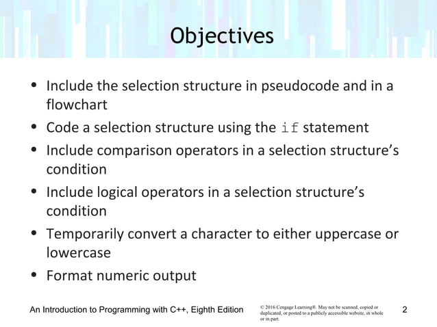Chapter 5 - The Selection Structure
