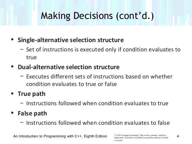 Chapter 5 - The Selection Structure