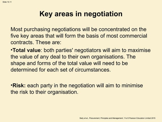 Procurement Principles : Key areas in Negotiation | PPT