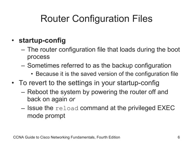 CCNA Router Startup and Configuration | PPT