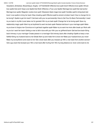 +256754810143 SPIRITUAL QUICKEST DEATH SPELL / REVENGE SPELL CASTER IN AUSTRALIA, NORWAY, ITALY ...