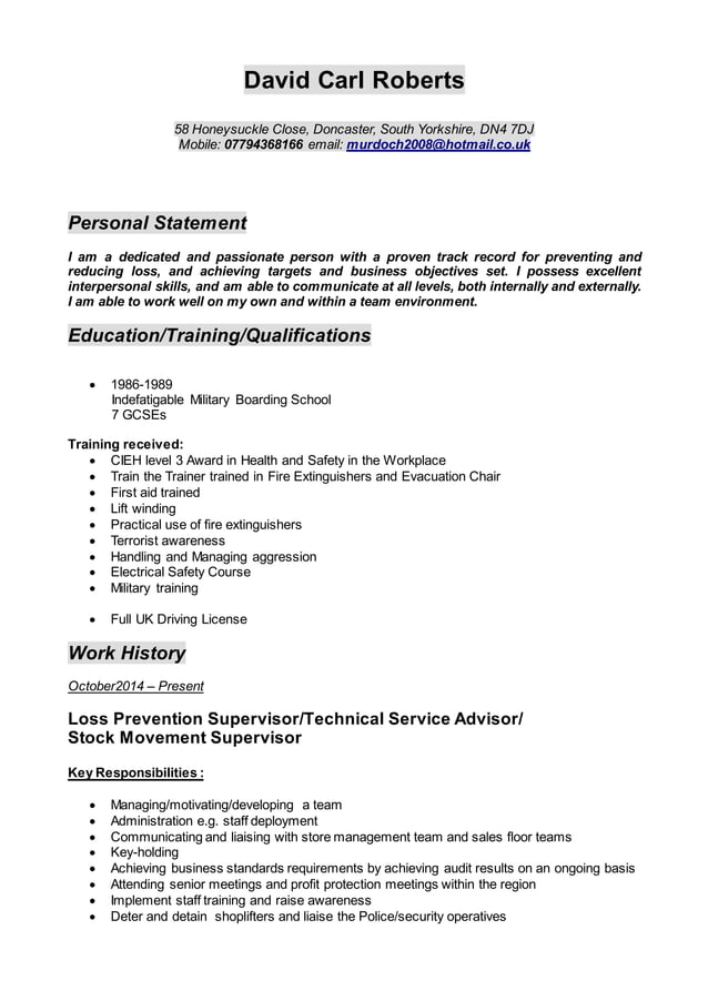Dave CV NEW | PDF