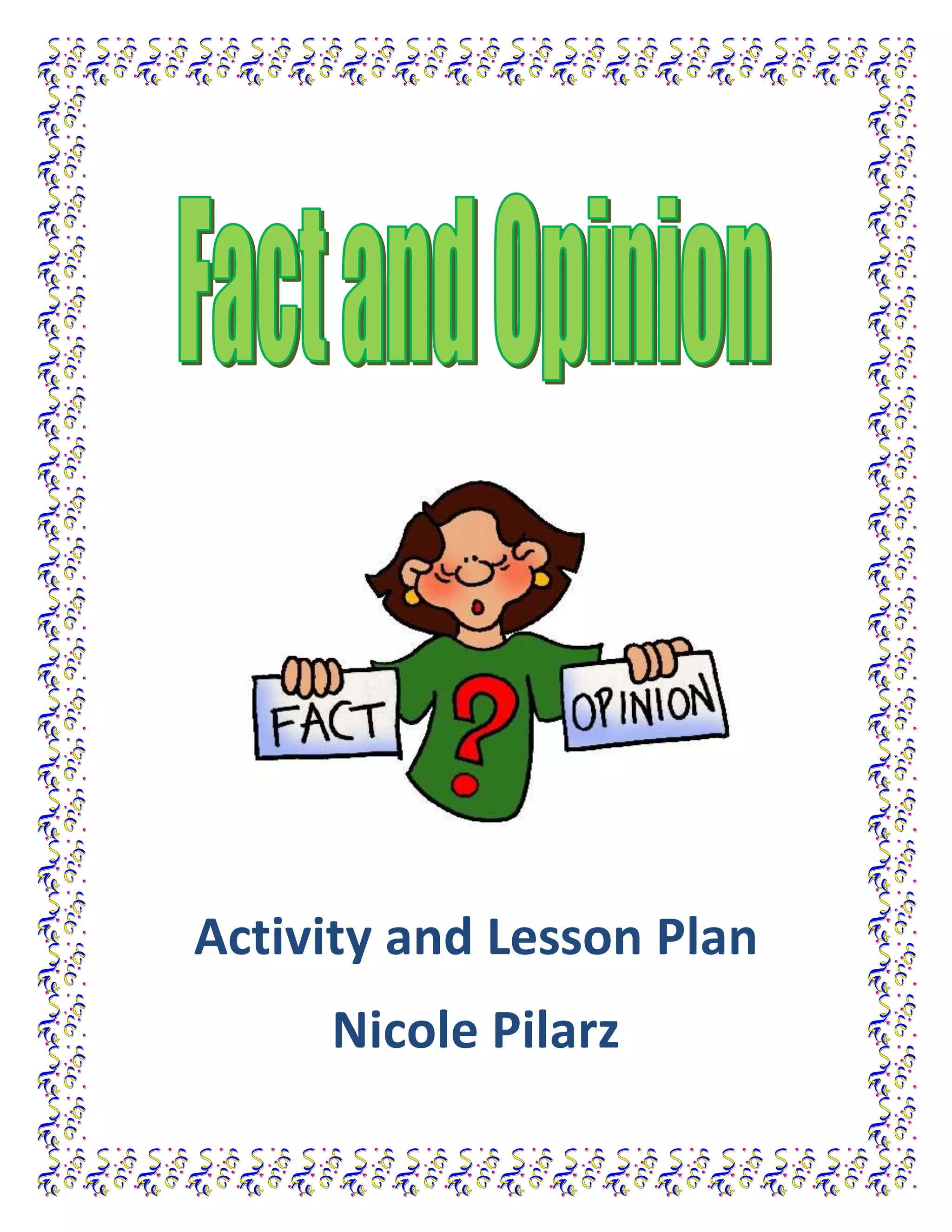 edu 311 fact and opinion Lesson Plan | DOCX