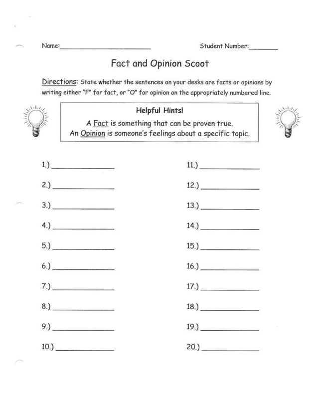 edu 311 fact and opinion Lesson Plan | DOCX | Educational Assessment ...