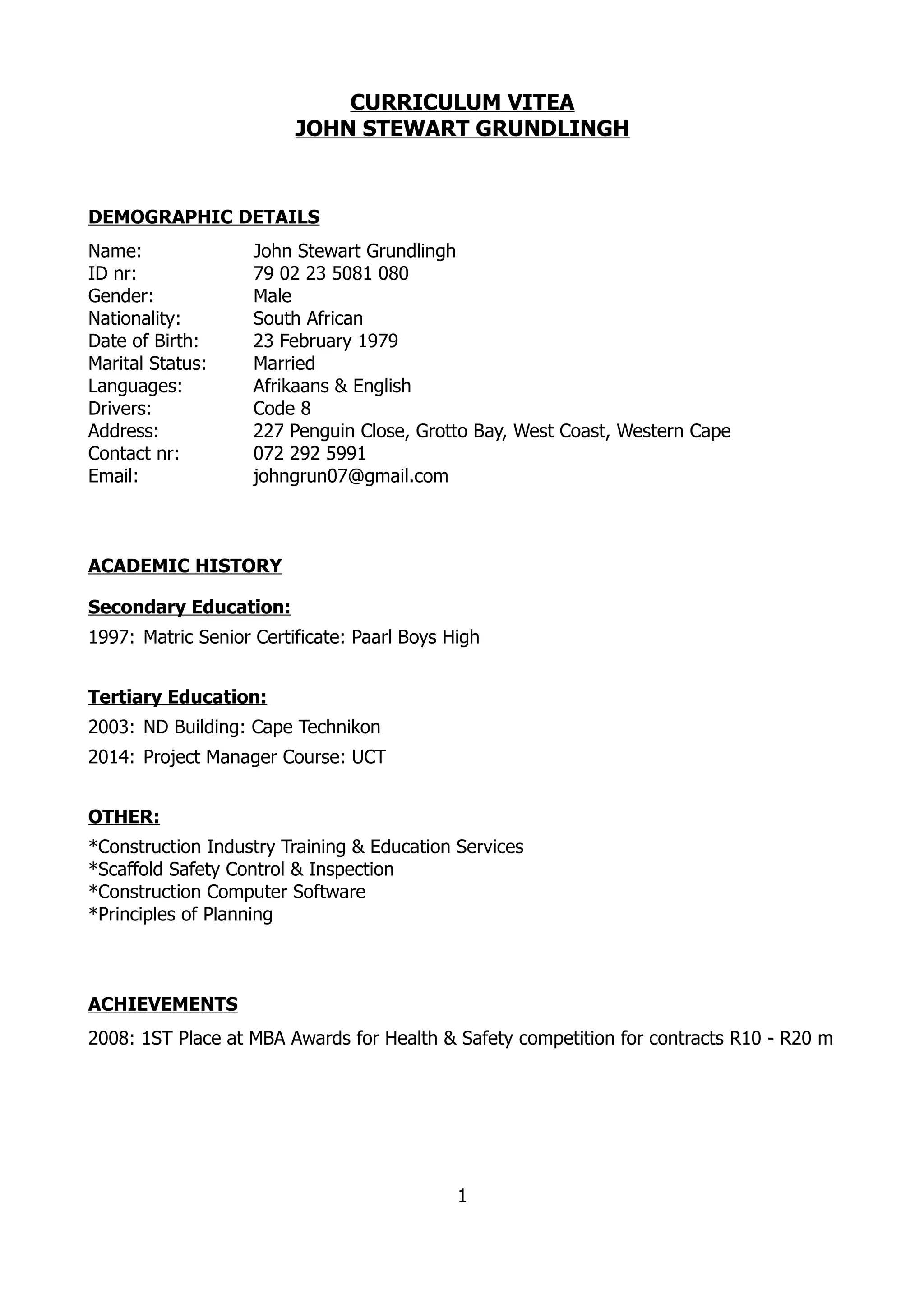 John CV | PDF