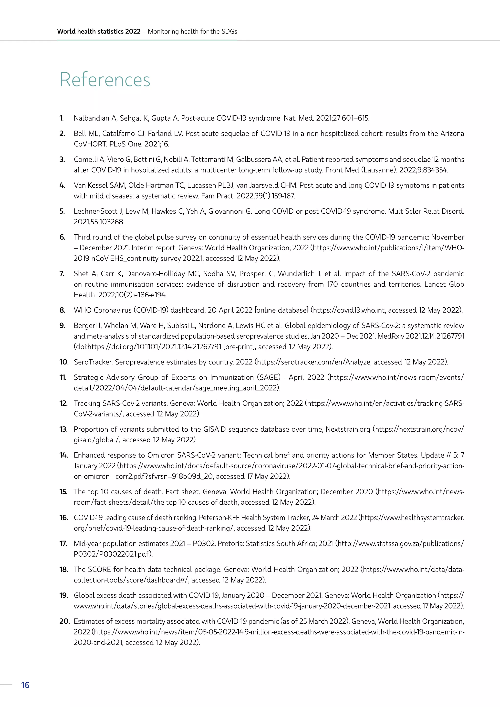 World Health Statistics 2022 by WHO | PDF