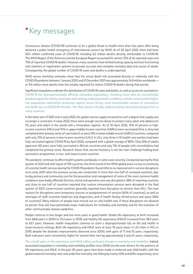 World Health Statistics 2022 by WHO | PDF