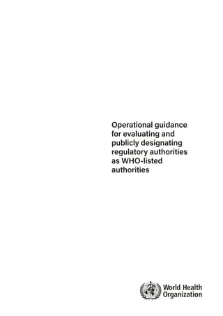 WHO Operational guidance for evaluation and publicly designating WLAs | PDF