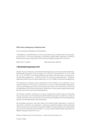 WHO CBR Matrix Health Component | PDF