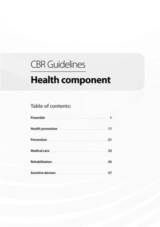 WHO CBR Matrix Health Component | PDF