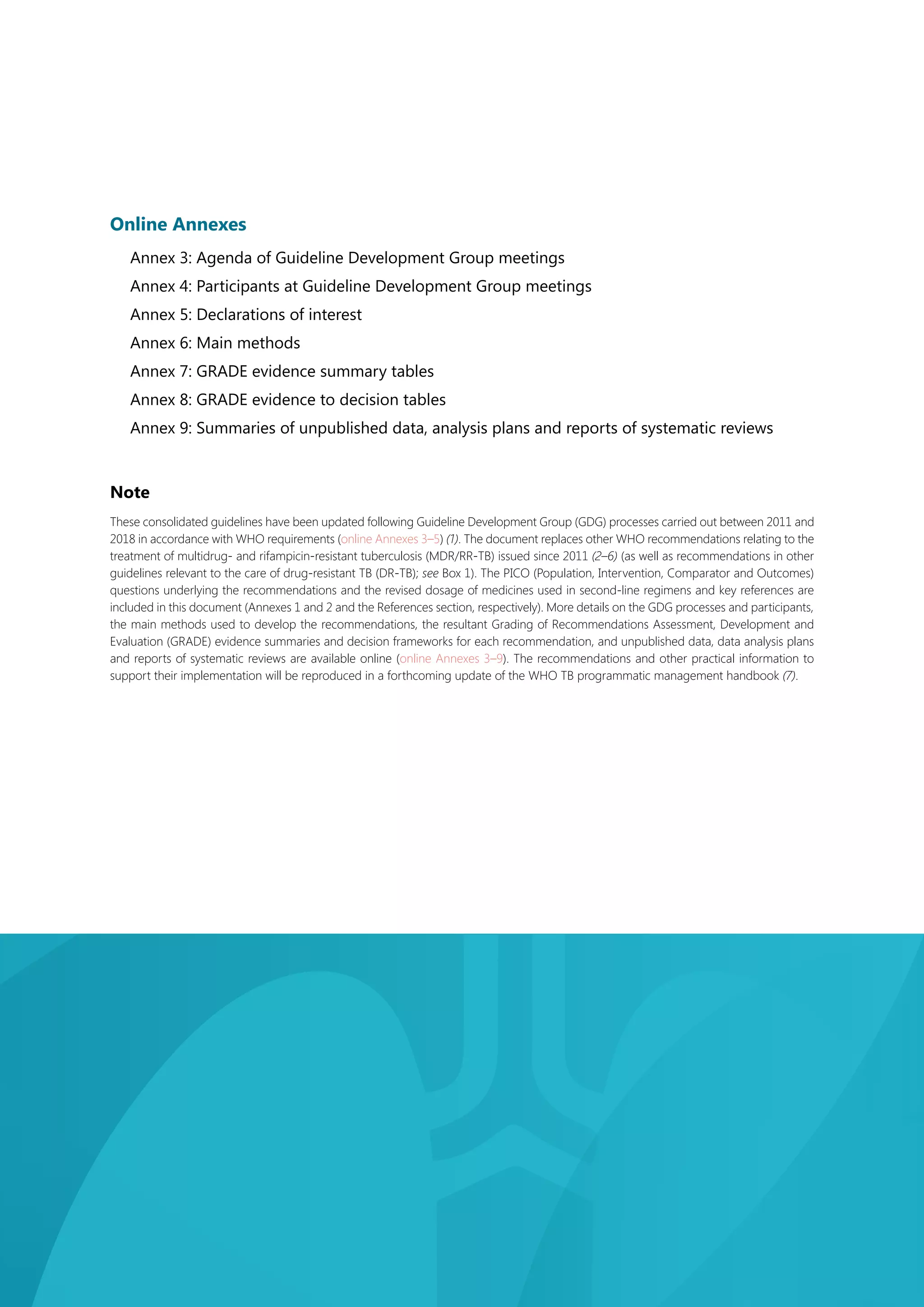 WHO consolidated guidelines on drug-resistant tuberculosis treatment ...