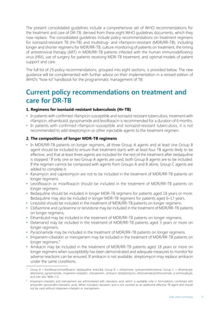 WHO consolidated guidelines on drug-resistant tuberculosis treatment ...