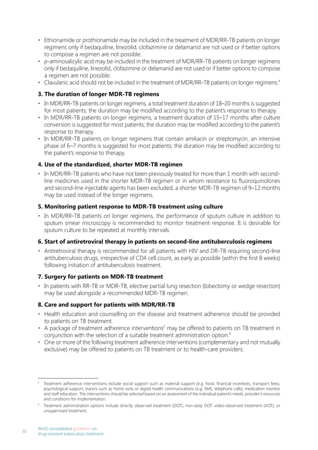 WHO consolidated guidelines on drug-resistant tuberculosis treatment ...