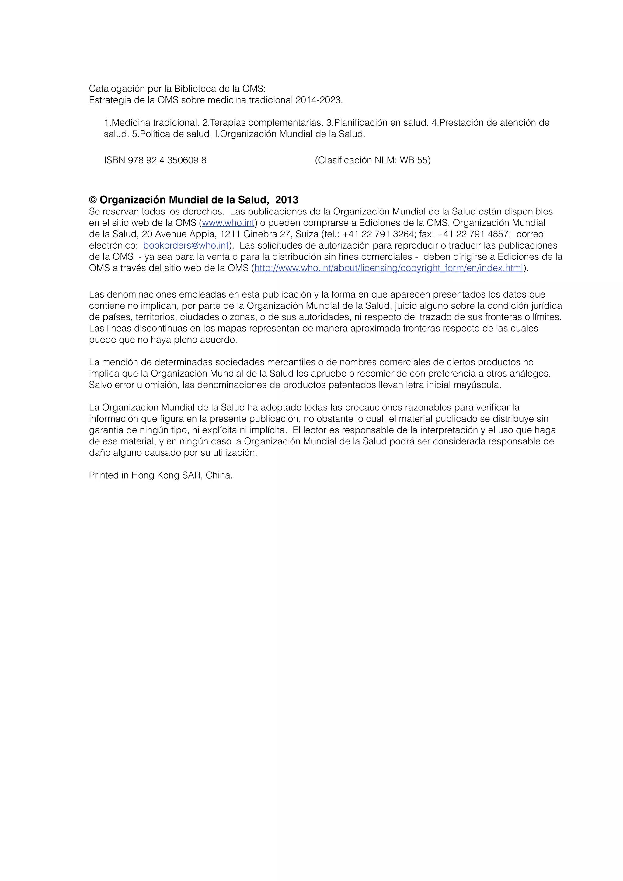 Estrategia de la OMS sobre medicina tradicional 2014-2023 | PDF
