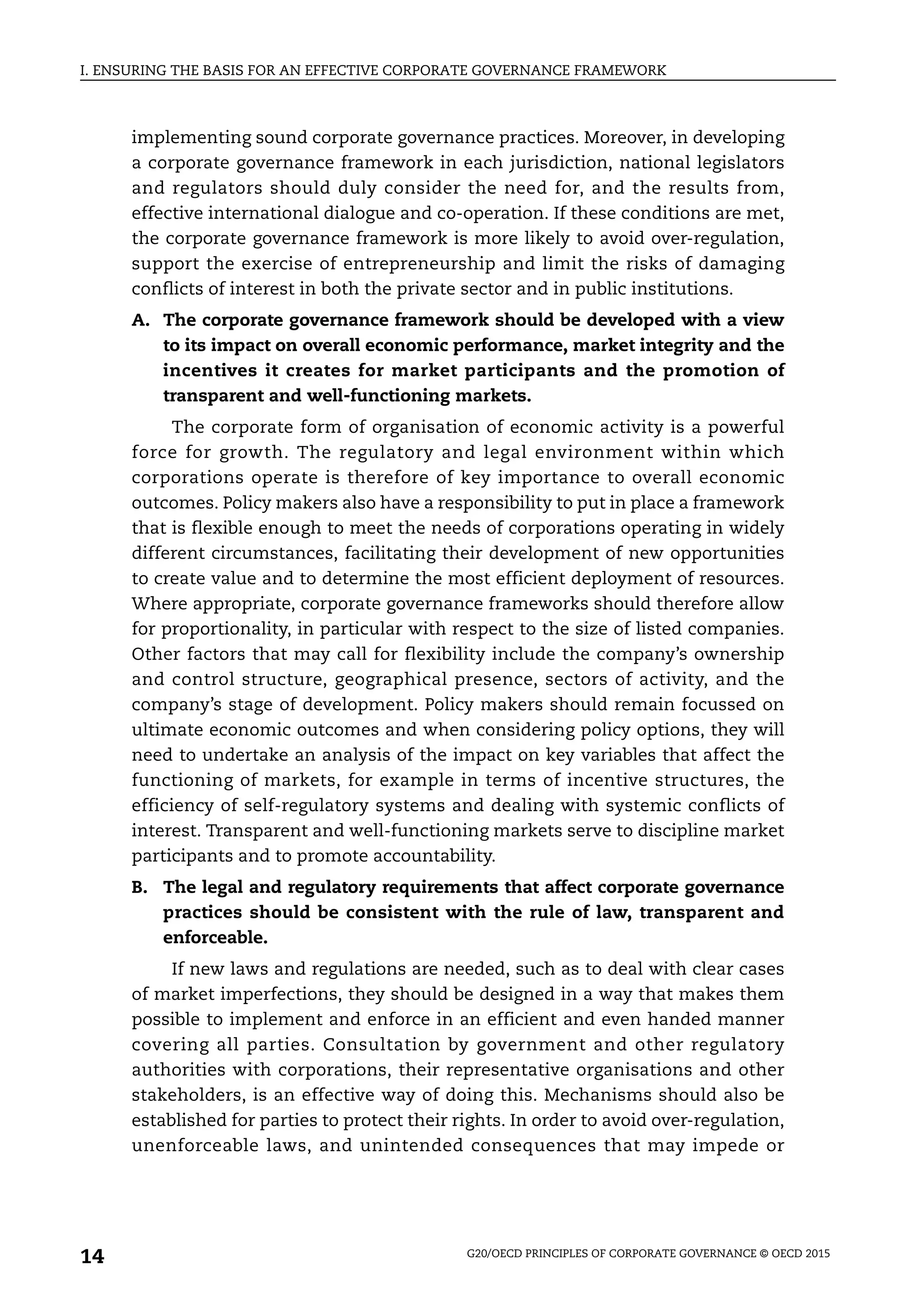 G20/OECD Principles of Corporate Governance | PDF