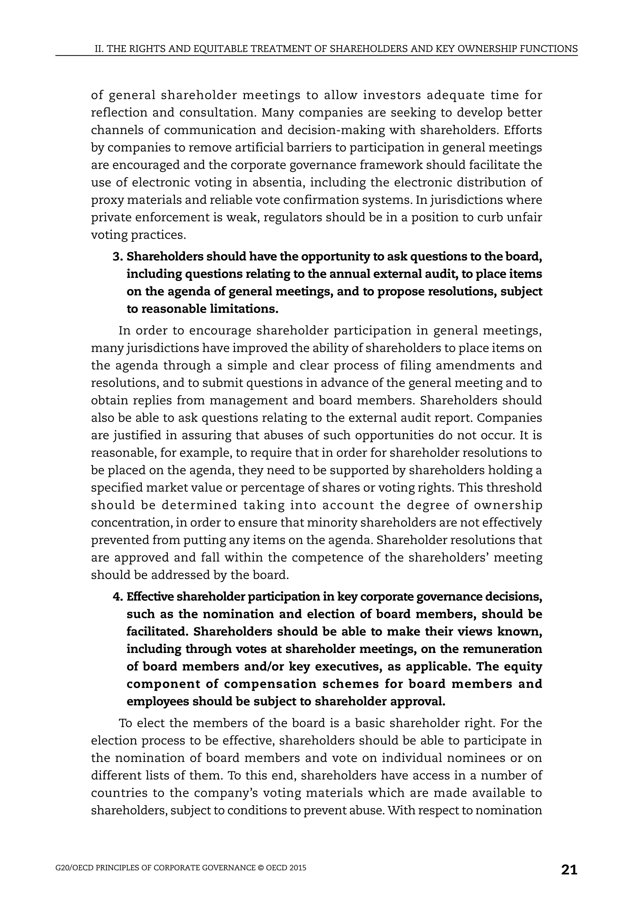 G20/OECD Principles of Corporate Governance | PDF