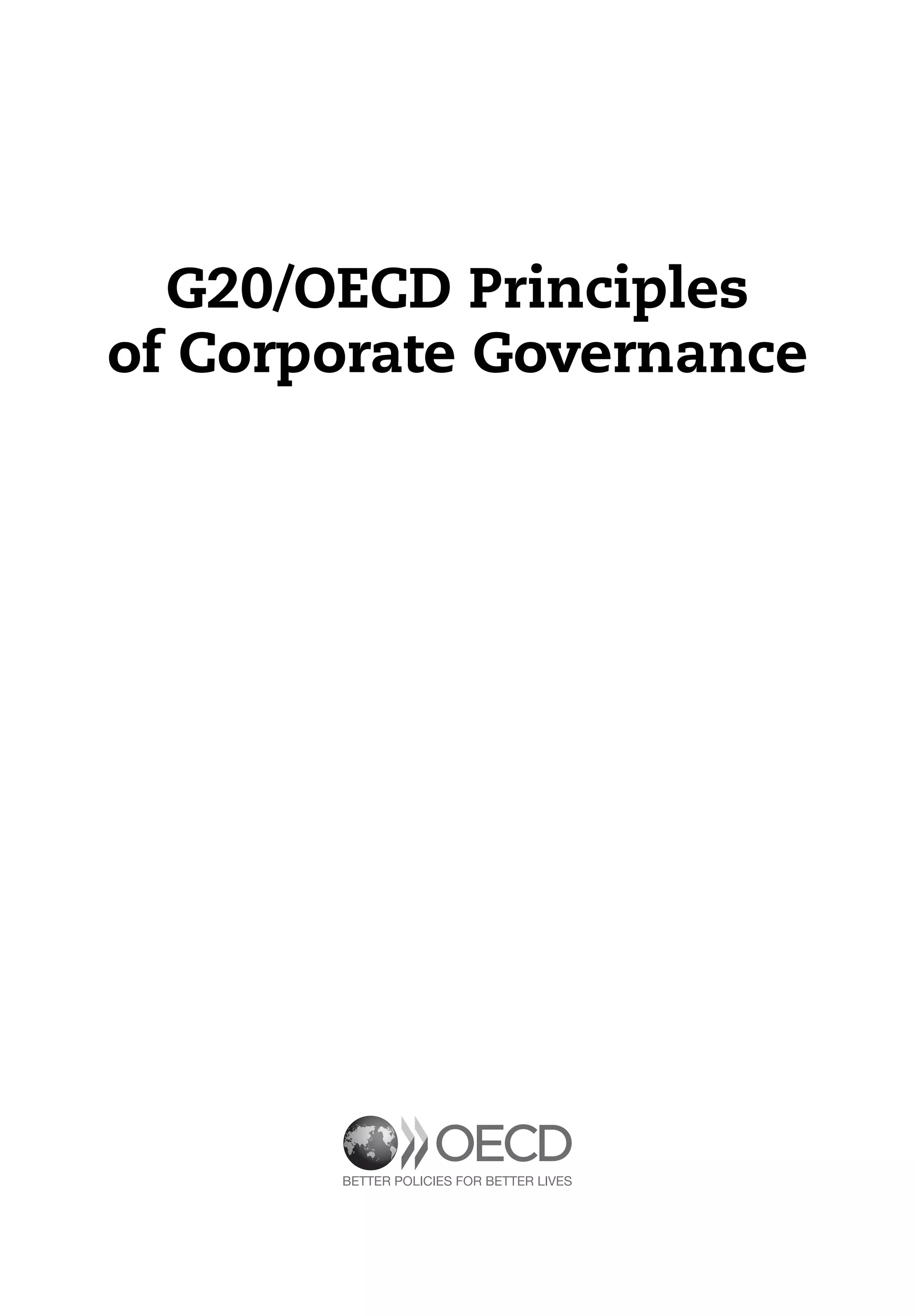 G20/OECD Principles of Corporate Governance | PDF