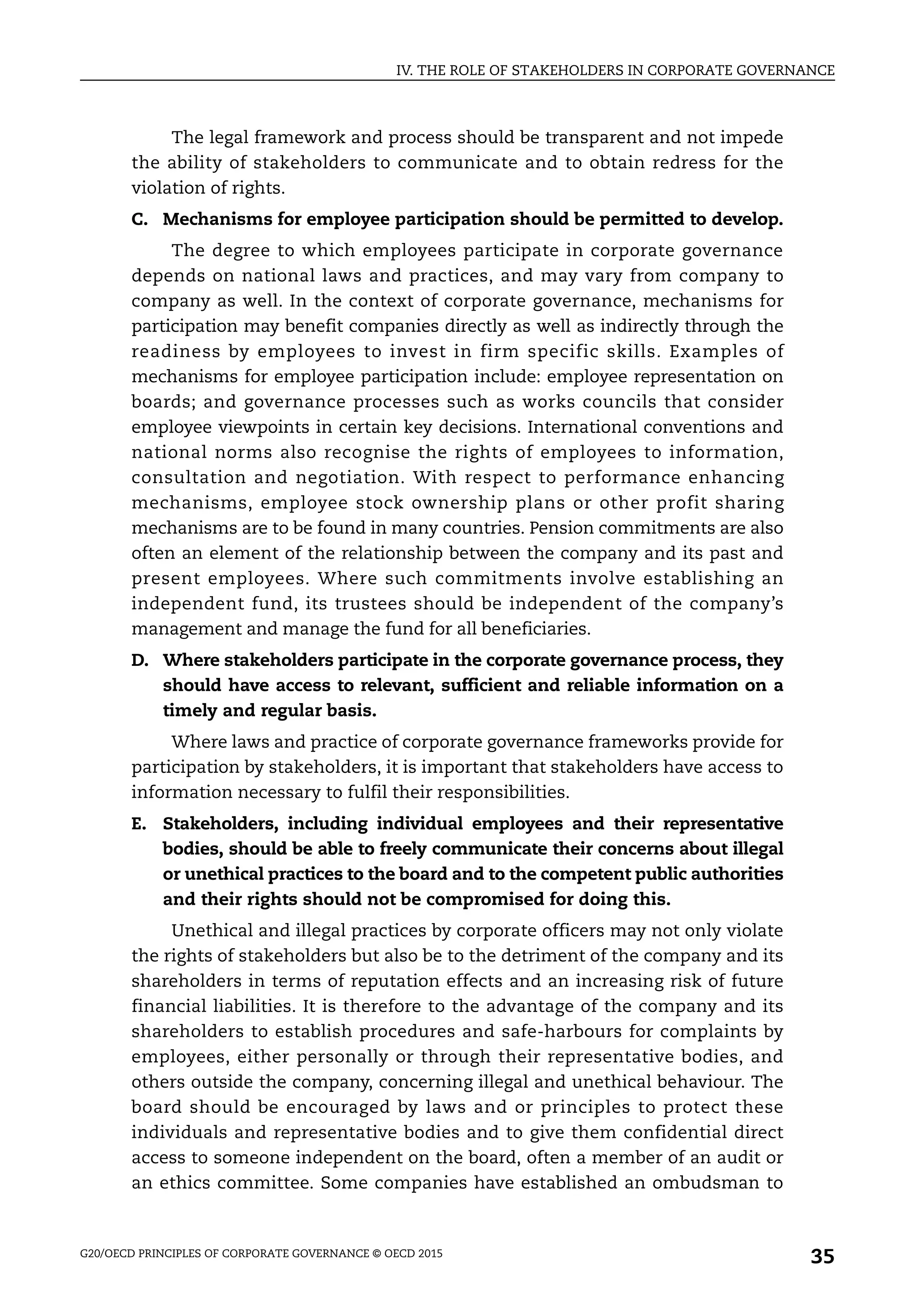 G20/OECD Principles of Corporate Governance | PDF