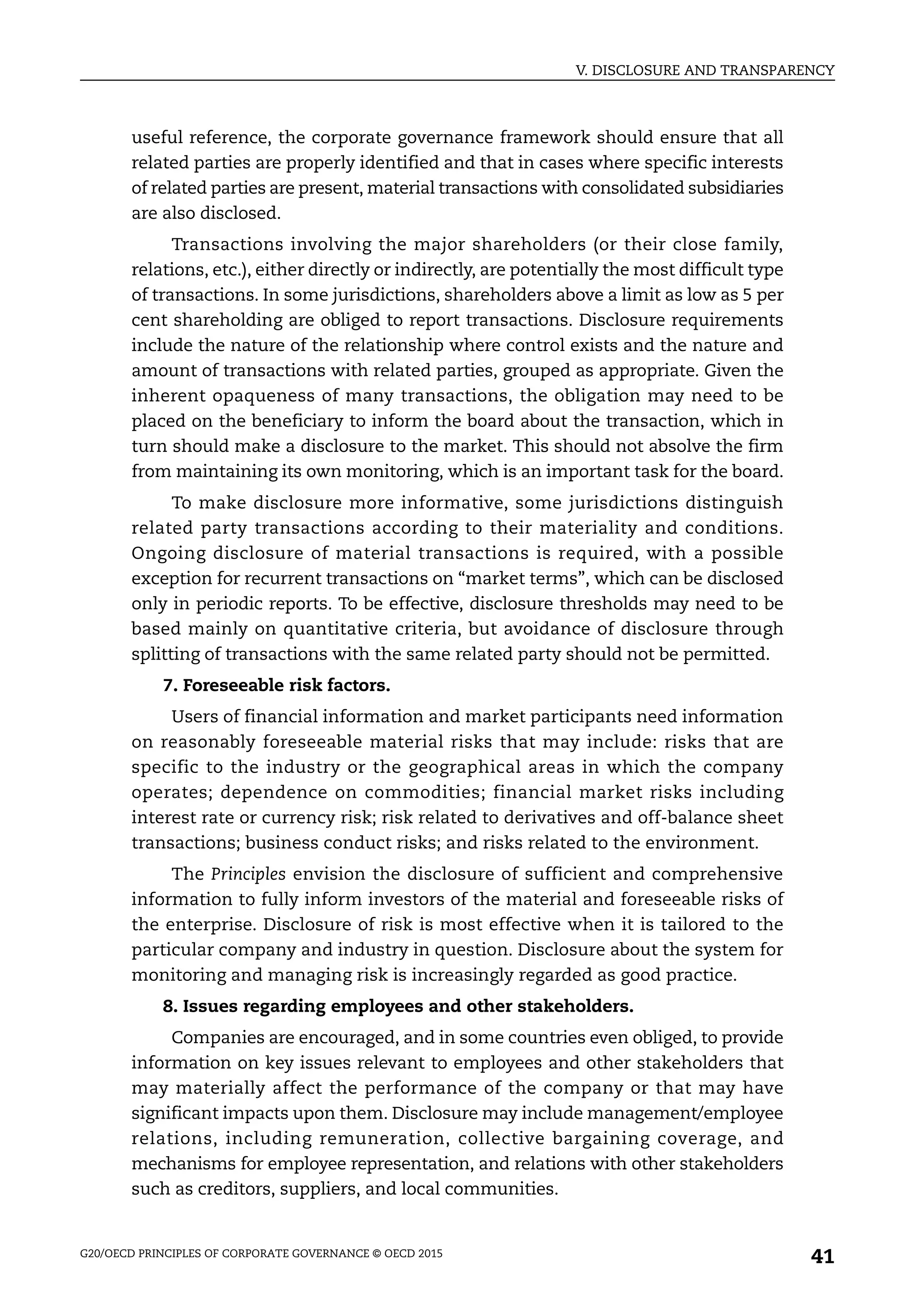 G20/OECD Principles of Corporate Governance | PDF