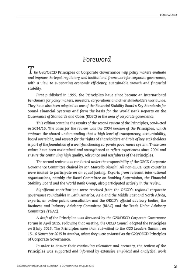 G20/OECD Principles of Corporate Governance | PDF