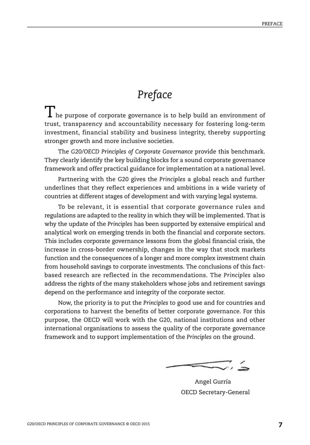 G20/OECD Principles of Corporate Governance | PDF