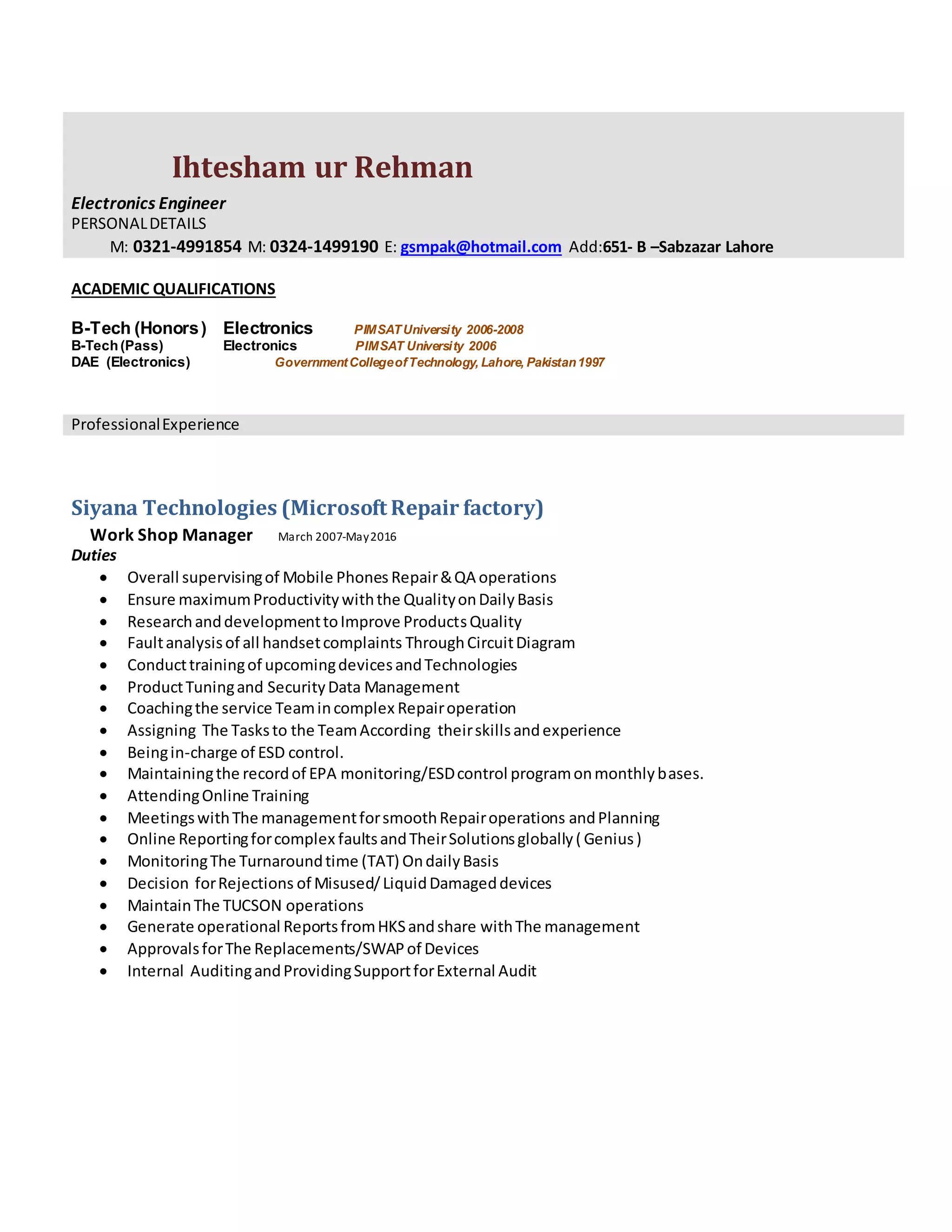 CV-Ihtesham | PDF