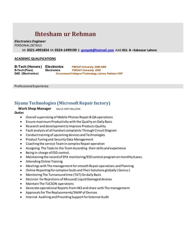 CV-Ihtesham | PDF
