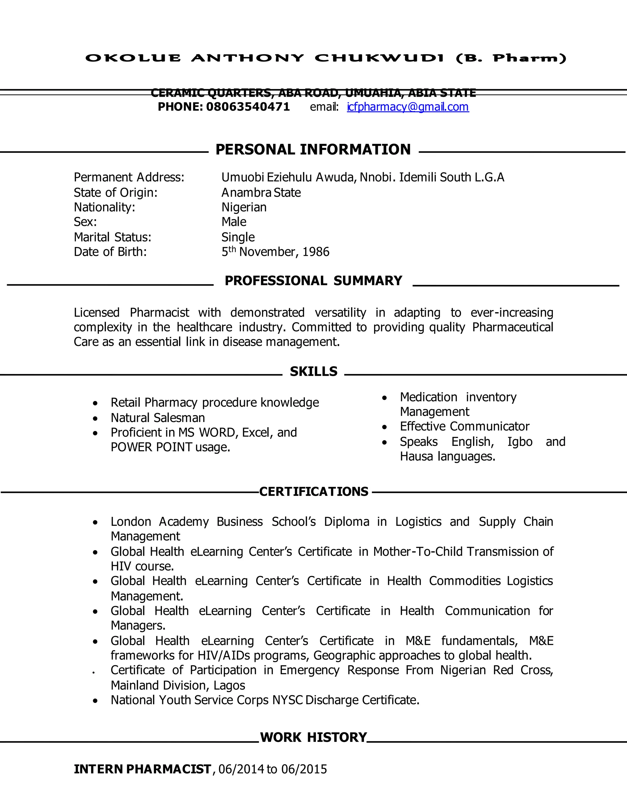 OKOLUE ANTHONY CV 2 4UN | PDF