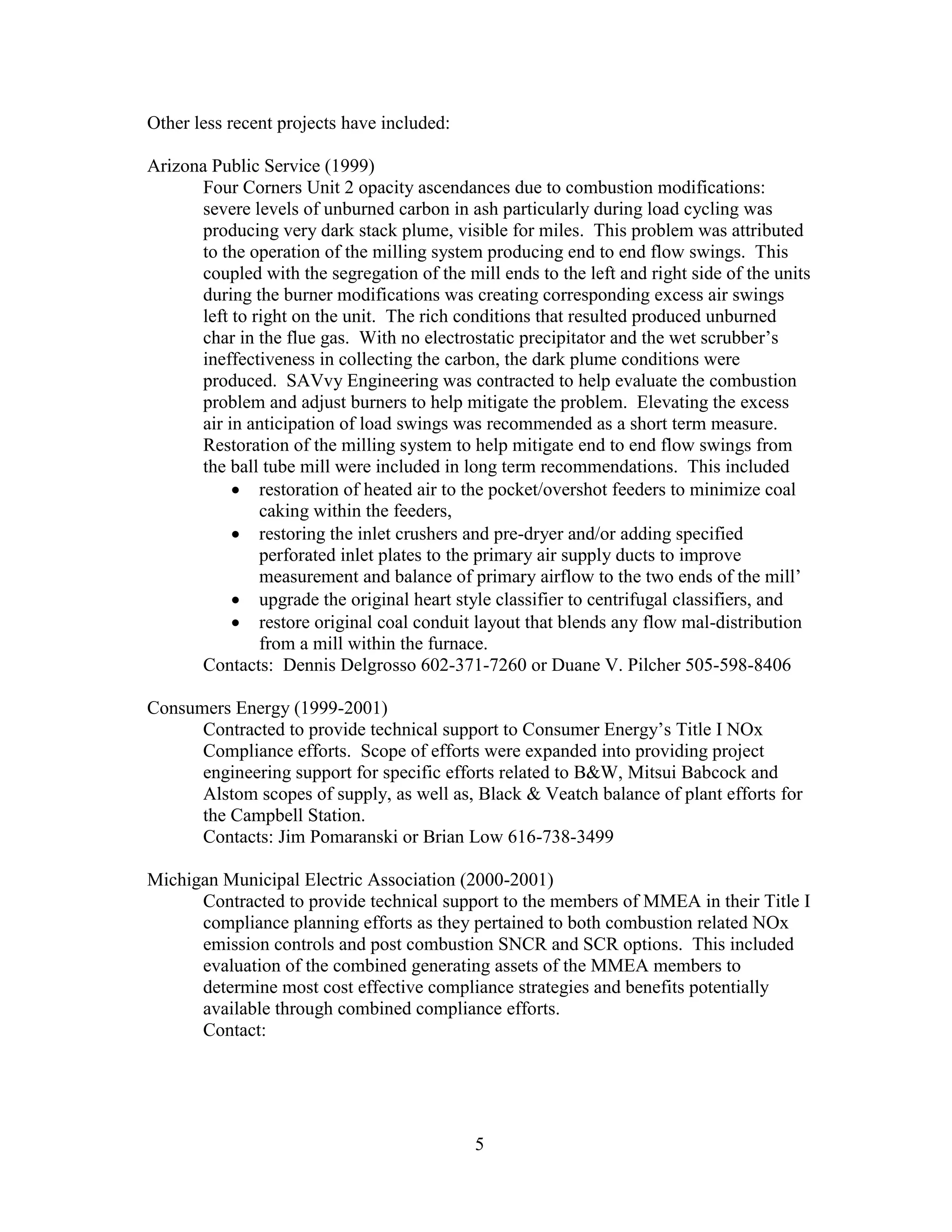 Partial List of Past SAVvy Engineering Projects | PDF | Power and ...