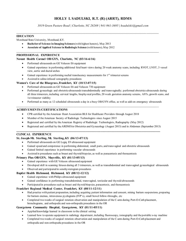 Holly Sadulski - Resume | PDF