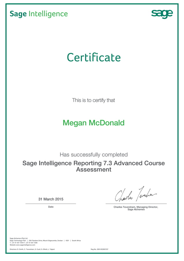 Sage Intelligence Reporting Advanced | PDF