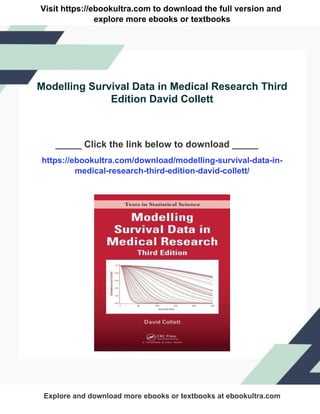 Modelling Survival Data in Medical Research Third Edition David Collett | PDF