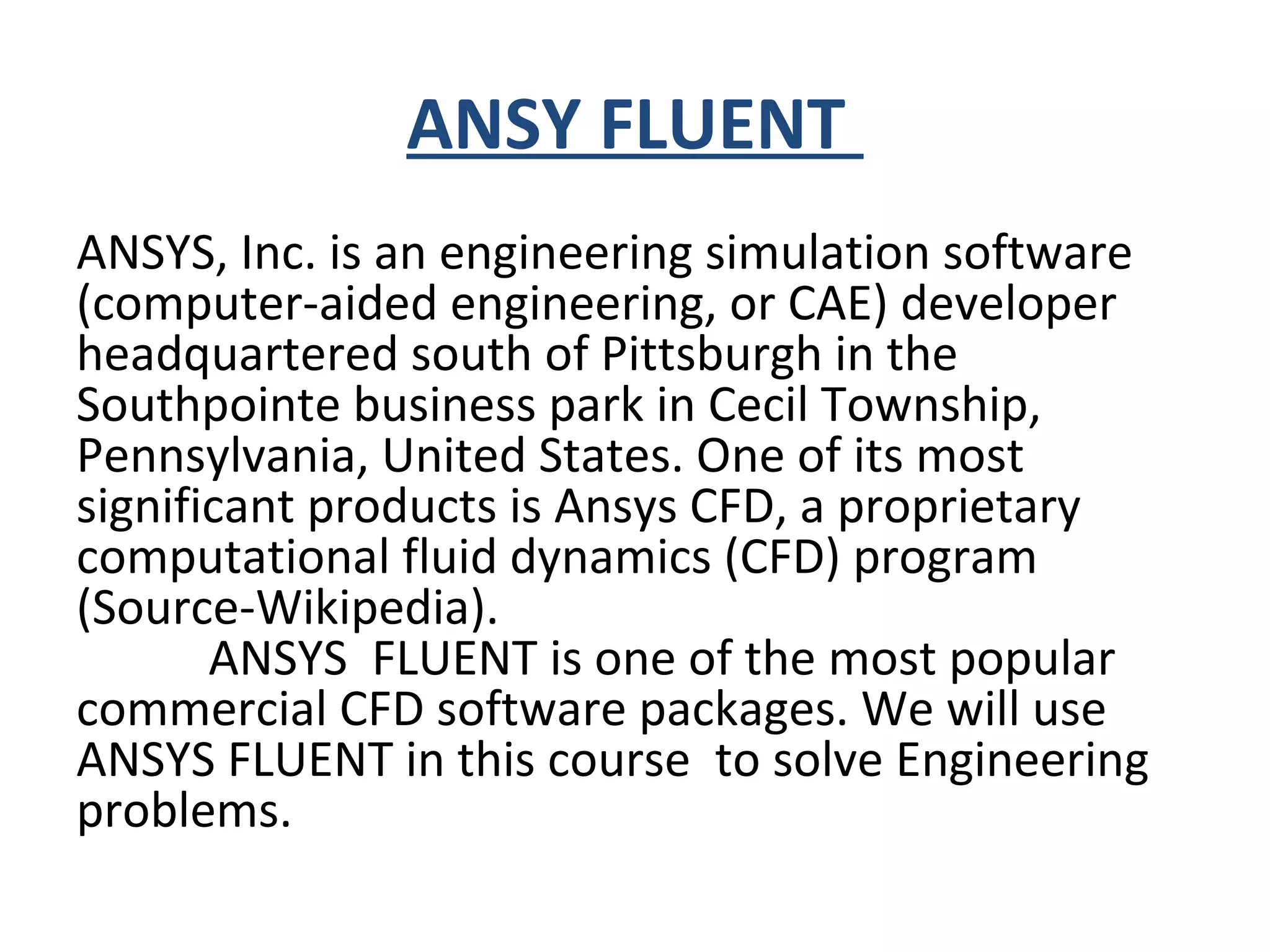 CFD & ANSYS FLUENT | PPT