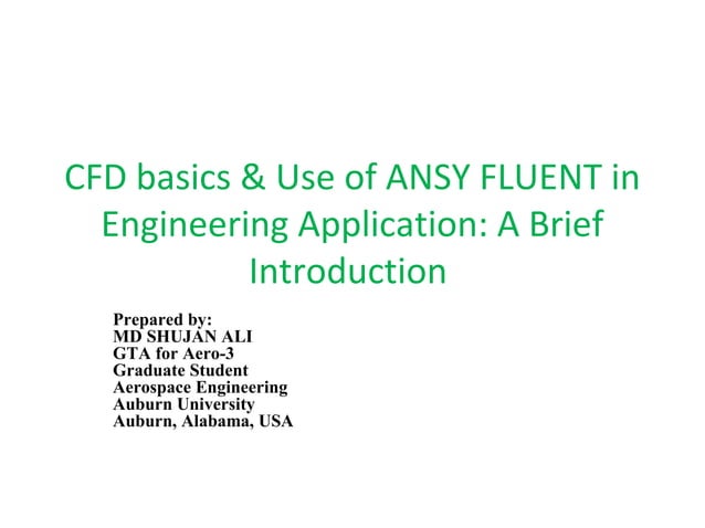 CFD & ANSYS FLUENT | PPT | Physics | Science