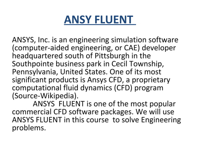 CFD & ANSYS FLUENT | PPT | Physics | Science