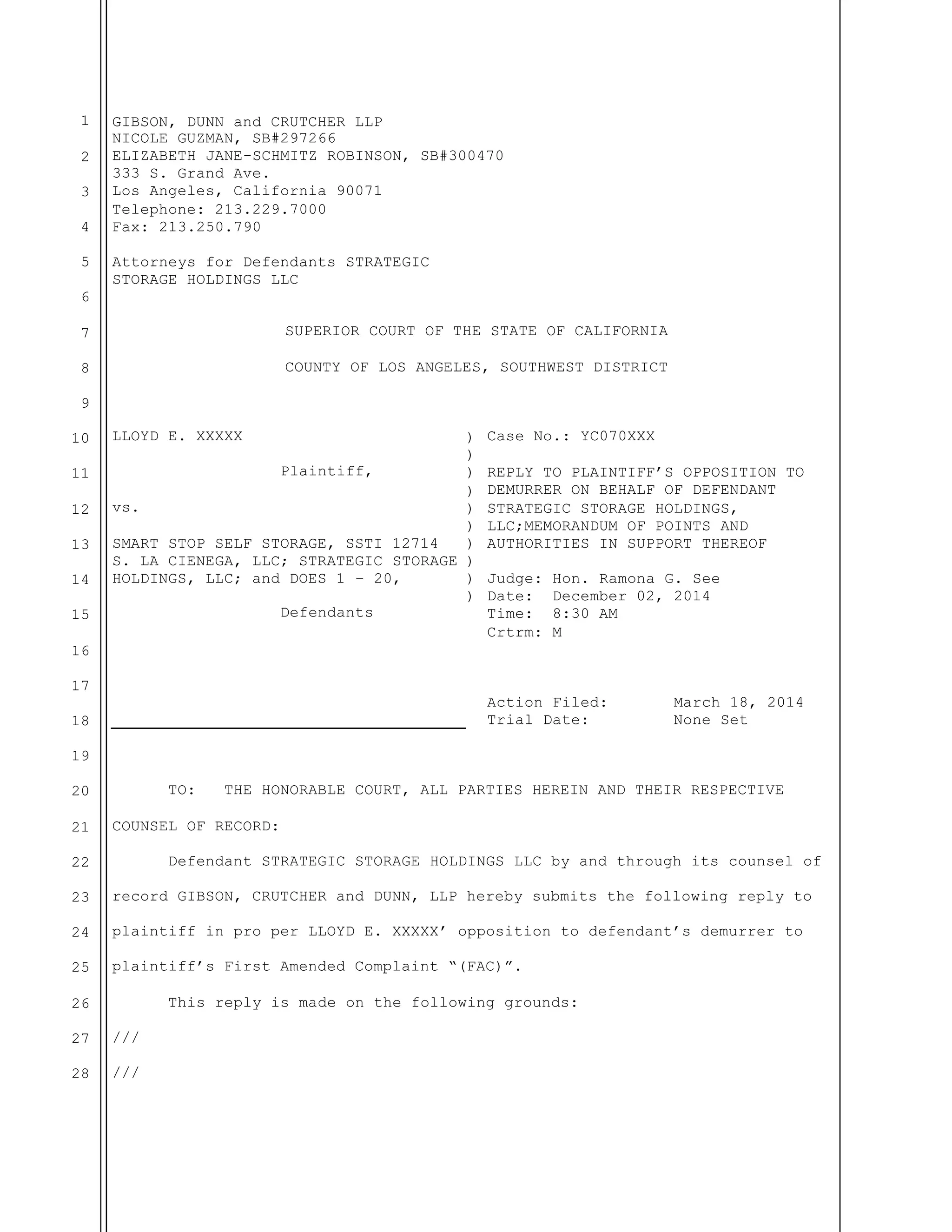 reply to plaintiff's demurrer | DOCX