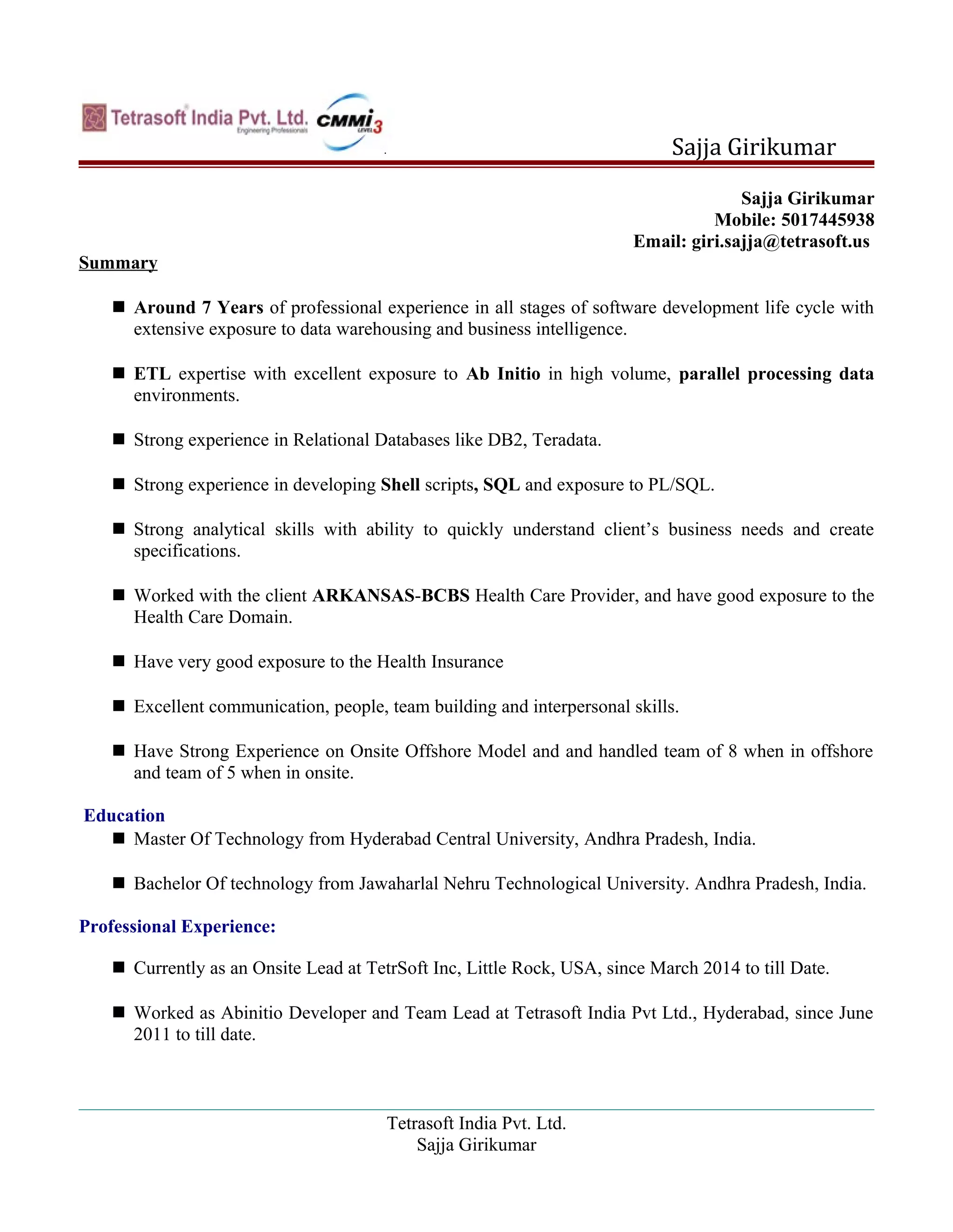 Girikumar Sajja | DOC