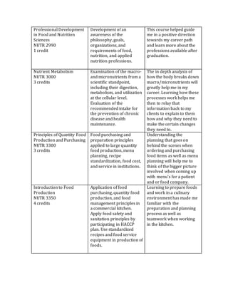 course descriptions | DOCX