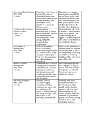 course descriptions | DOCX