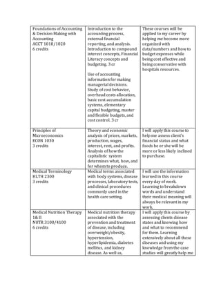 course descriptions | DOCX