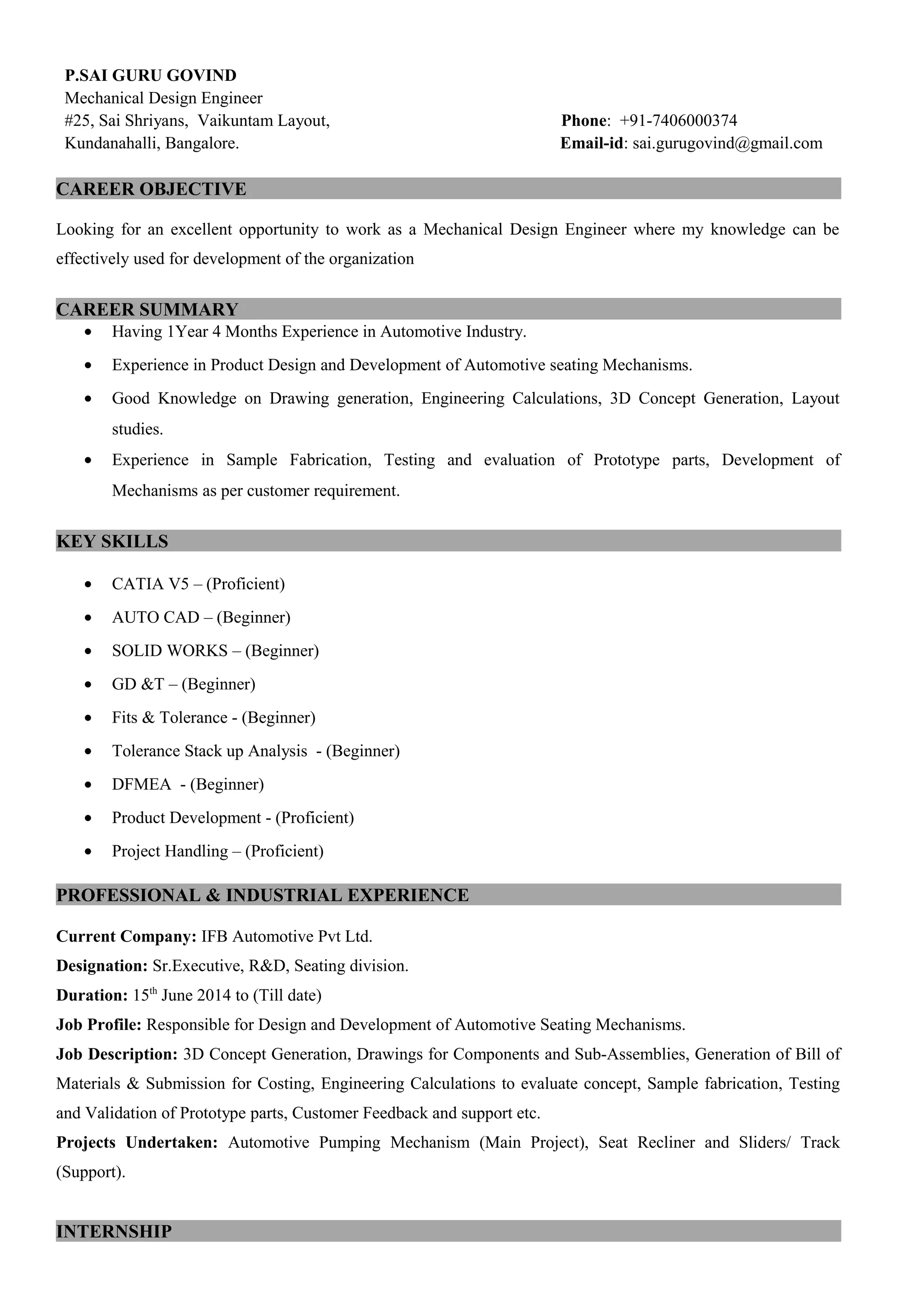 Guru Govind Resume | PDF