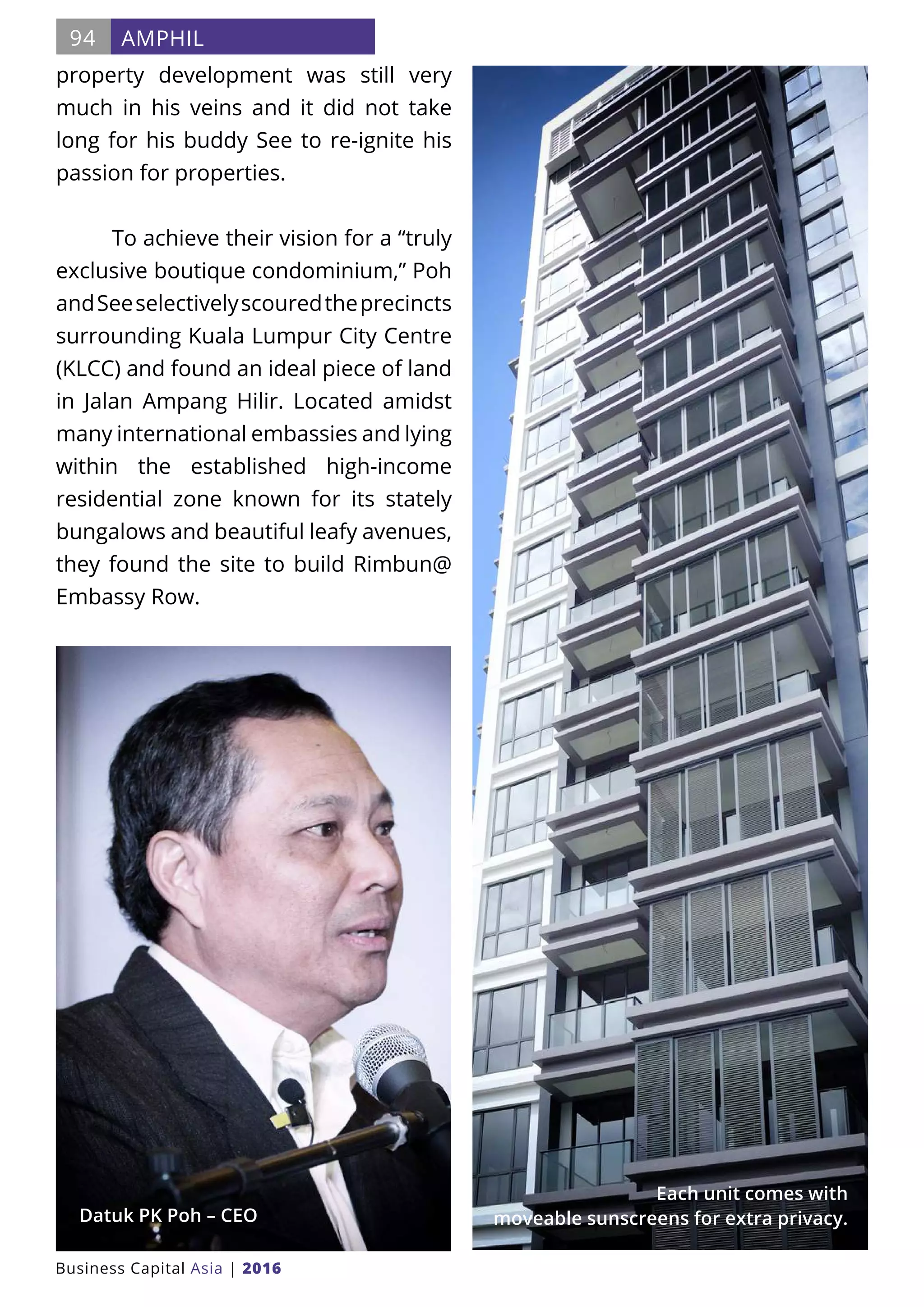 Rimbun @ Embassy Row ( Business Capital Asia) | PDF