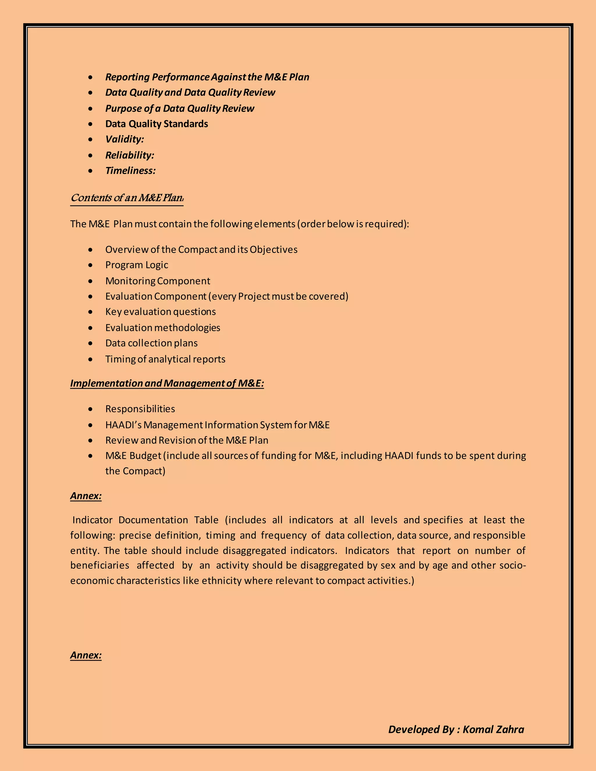 Monitoring And Evaluation Policy Docx Business Accounting And Finance