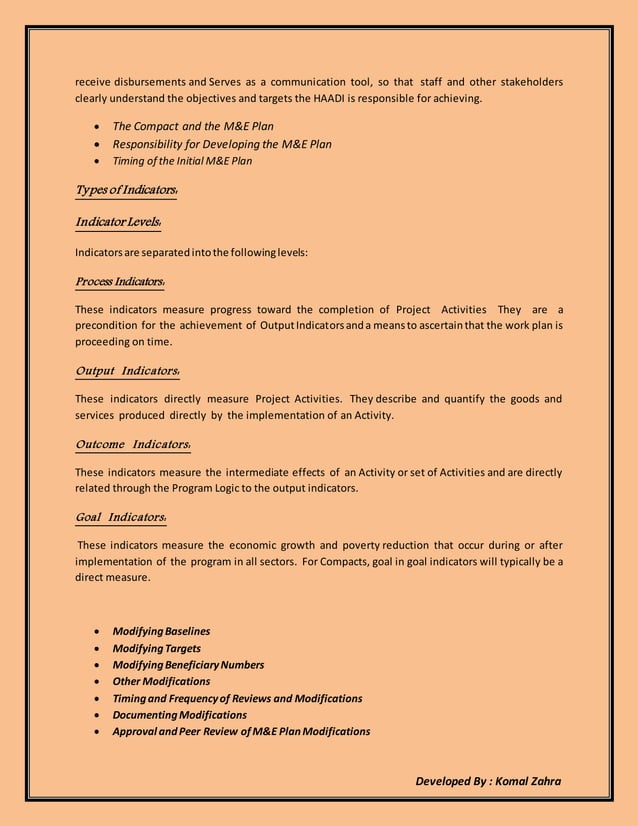 Monitoring And Evaluation Policy Docx Business Accounting And Finance