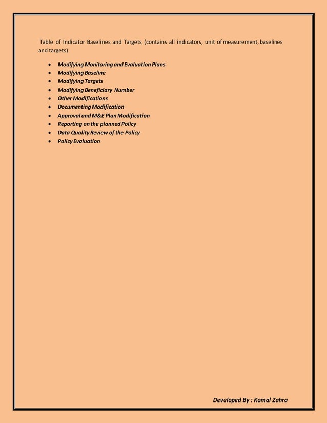 Monitoring And Evaluation Policy Docx Business Accounting And Finance