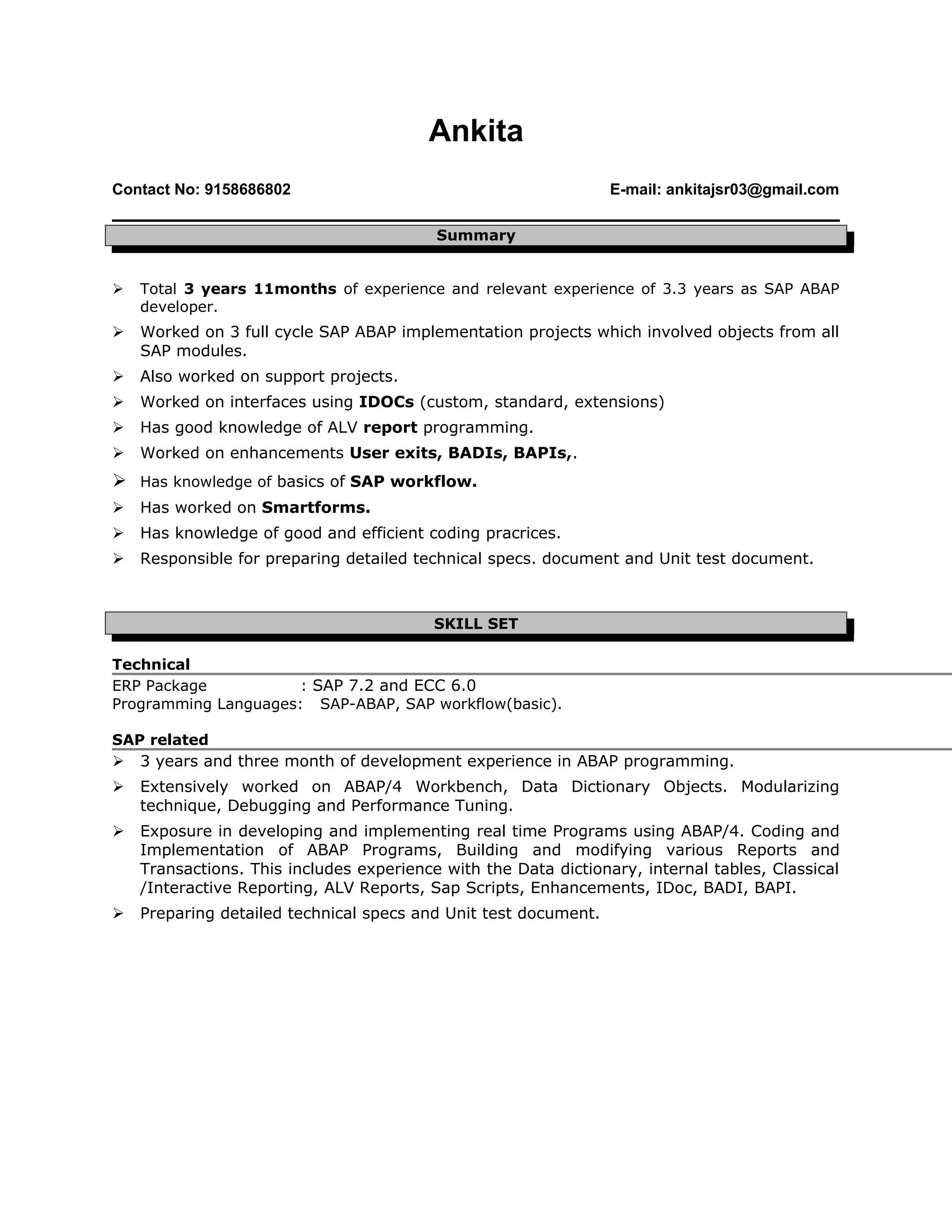 Ankita_resume | PDF