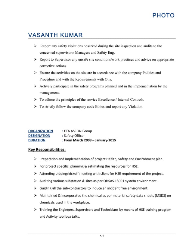 Vasanth-CV Format(2015) | DOC | Civil Engineering Industry | Industries
