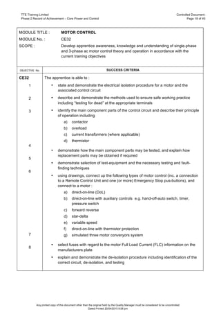 Phase 2 Core Power and Control RoA.3 | PDF