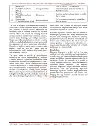 Analogical Insights Unveiling the Role of Upamana Pramana in Ayurveda A ...